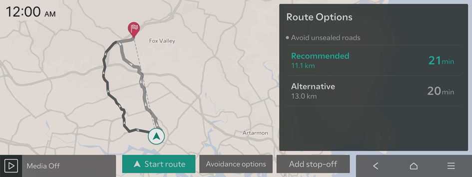Changing the route search option