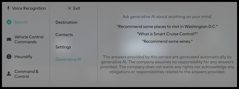 List of voice commands